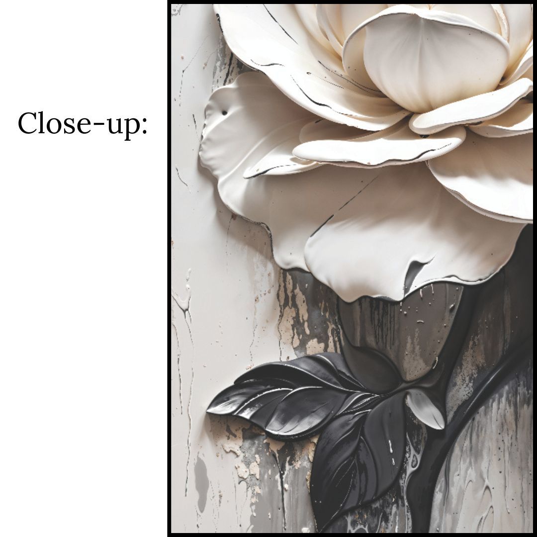 'Rose of New Beginnings' Framed Canvas – Gold Furnish