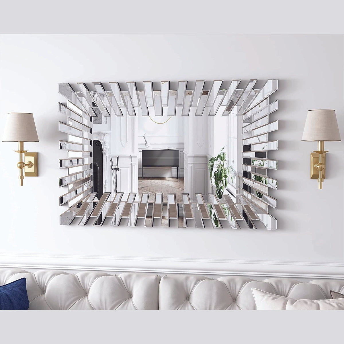 Starburst Rectangle Mirror – Gold Furnish