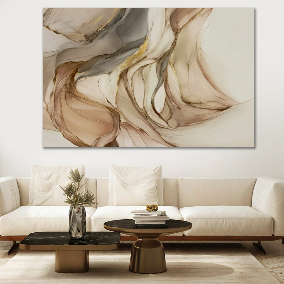 Ready-To-Hang Wall Art | Sand & Gold – Gold Furnish